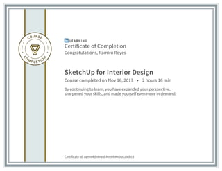 Certificate ofcompletion sketchupforinteriordesign | PPT