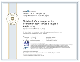 Dr. Mustafa Degerli - 2020 - Thriving Work Leveraging The Connection Between Well Being And ...