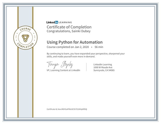 Certificate of completion using python for automation | PDF