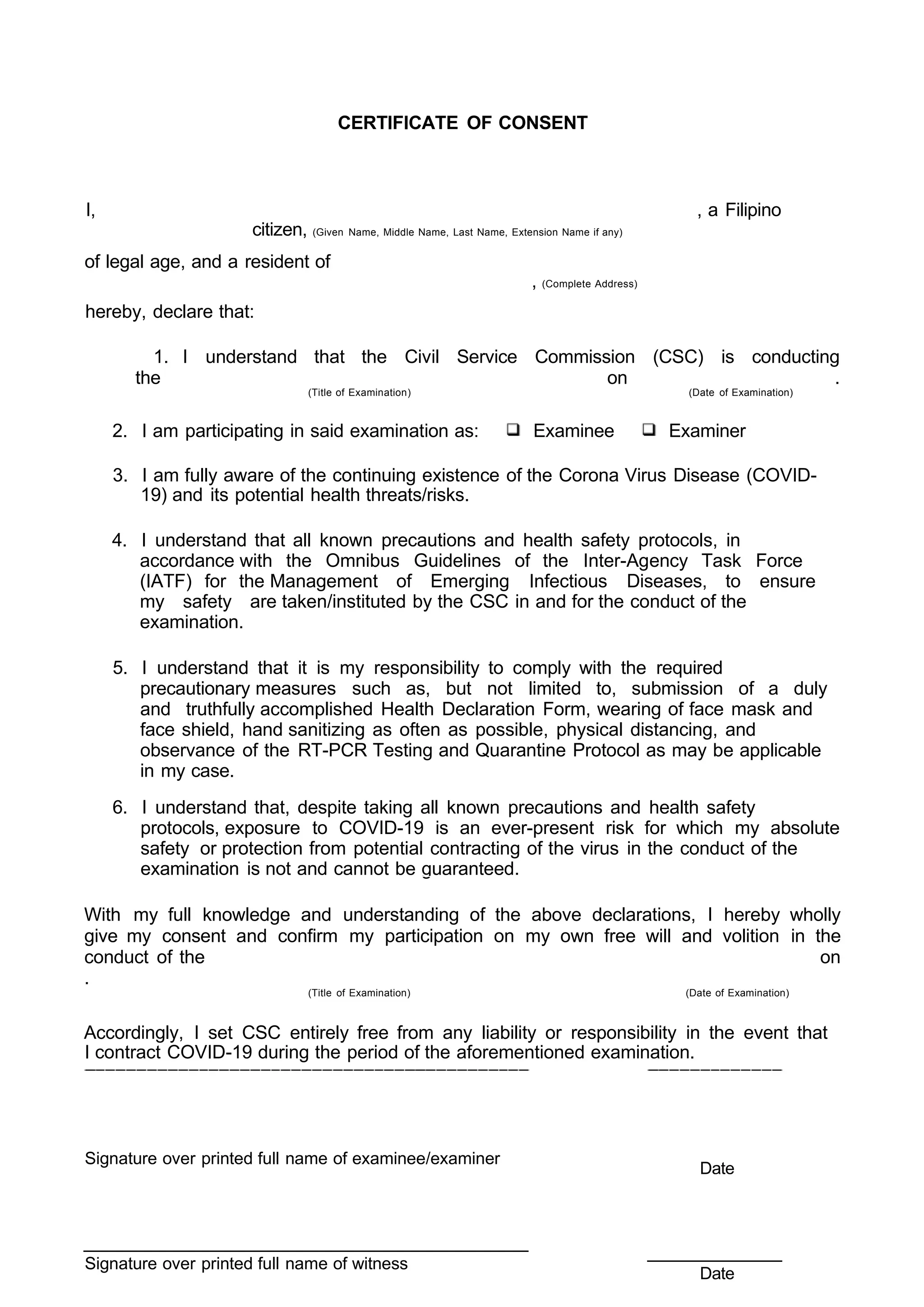 Certificate of Consent Civil Service Com | DOCX