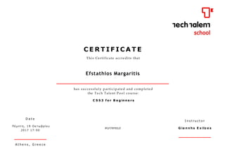 Certificate of CSS3 | PPT