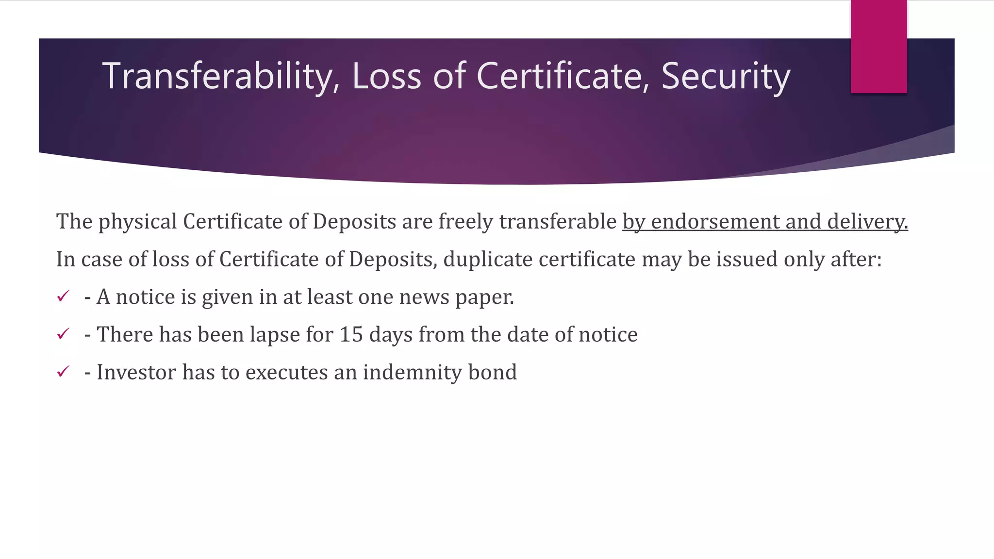 Certificate of deposit (cd) | PPTX