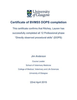Certificate of dops completion | PDF