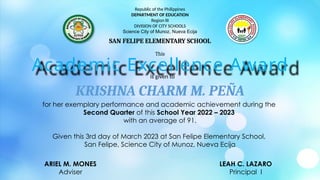 CERTIFICATE OF HONORS for Academic excelence.pptx