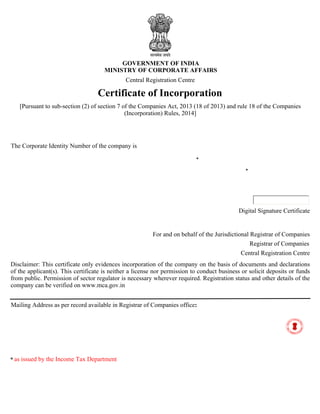 Certificate of incorporation (1) | PDF
