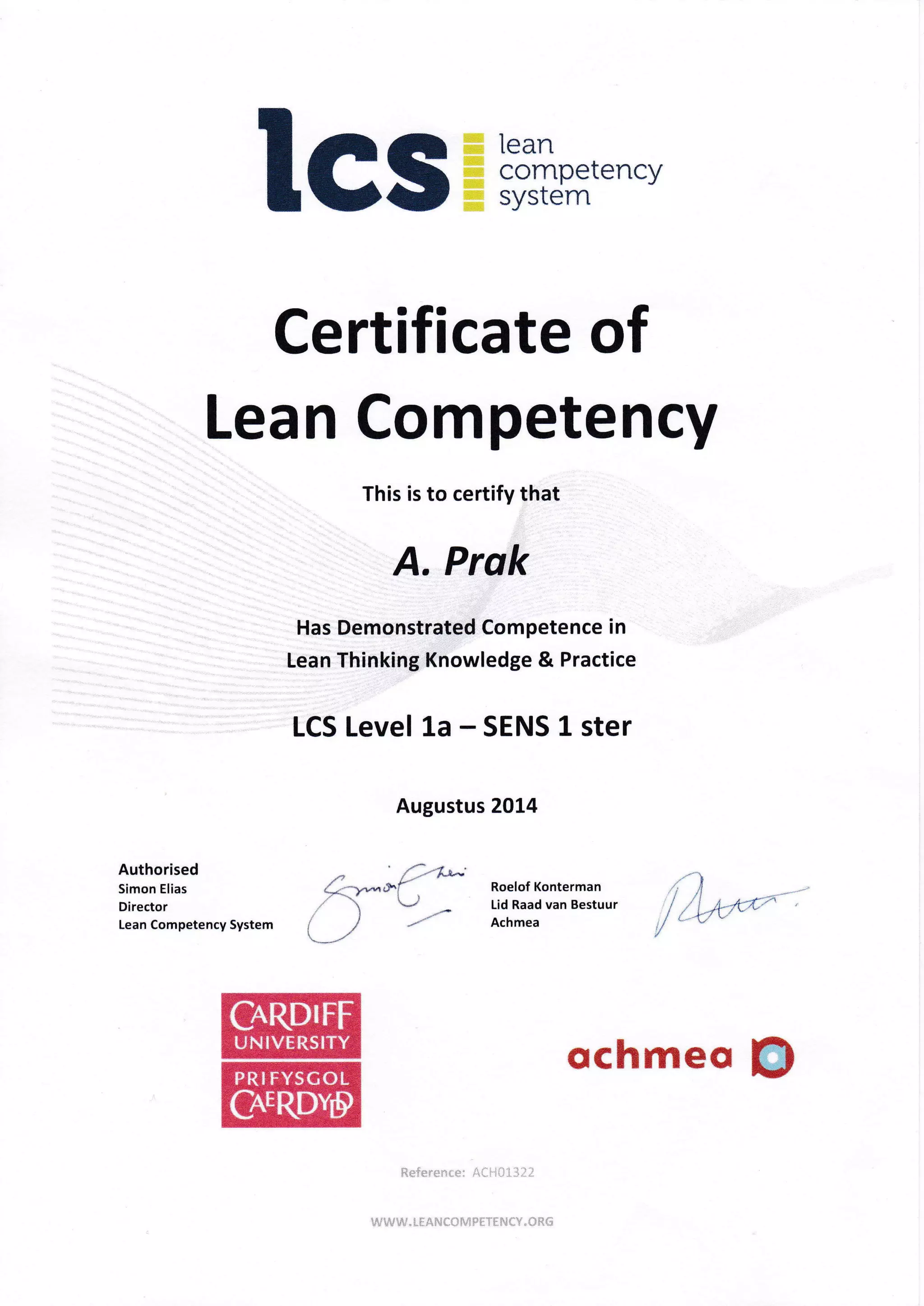 Certificate of lean competency | PDF