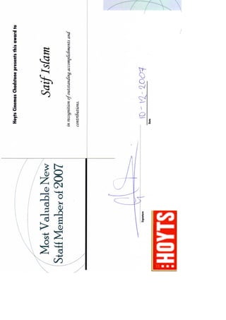 Certificate of most_valuable_new_staff | PDF