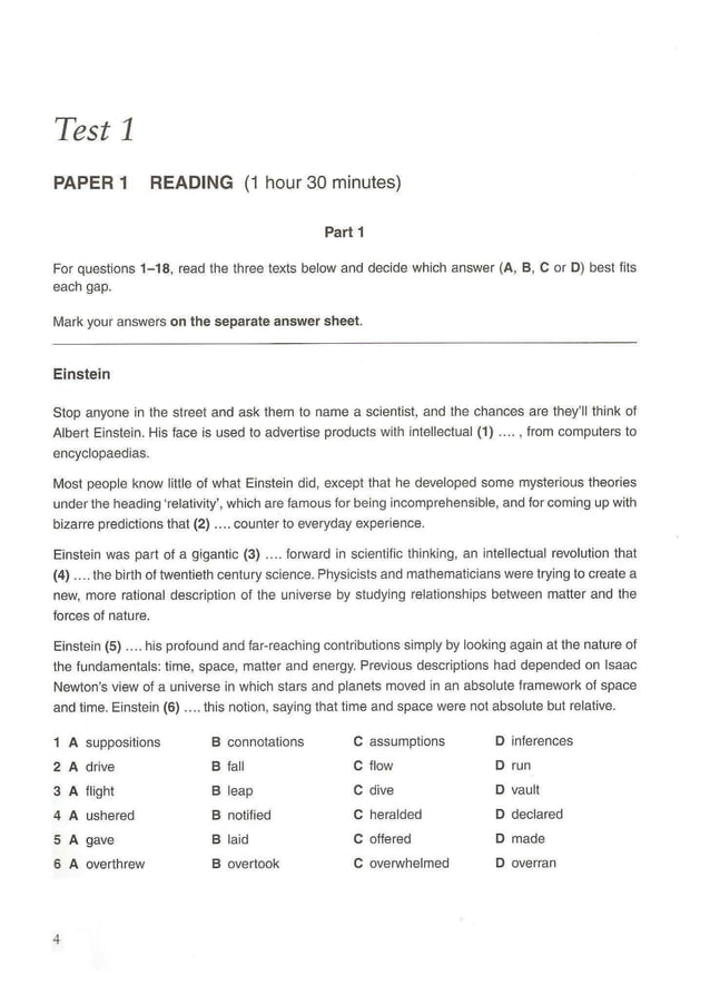 Certificate of Proficiency in English 3 with answers.(2005) | PDF