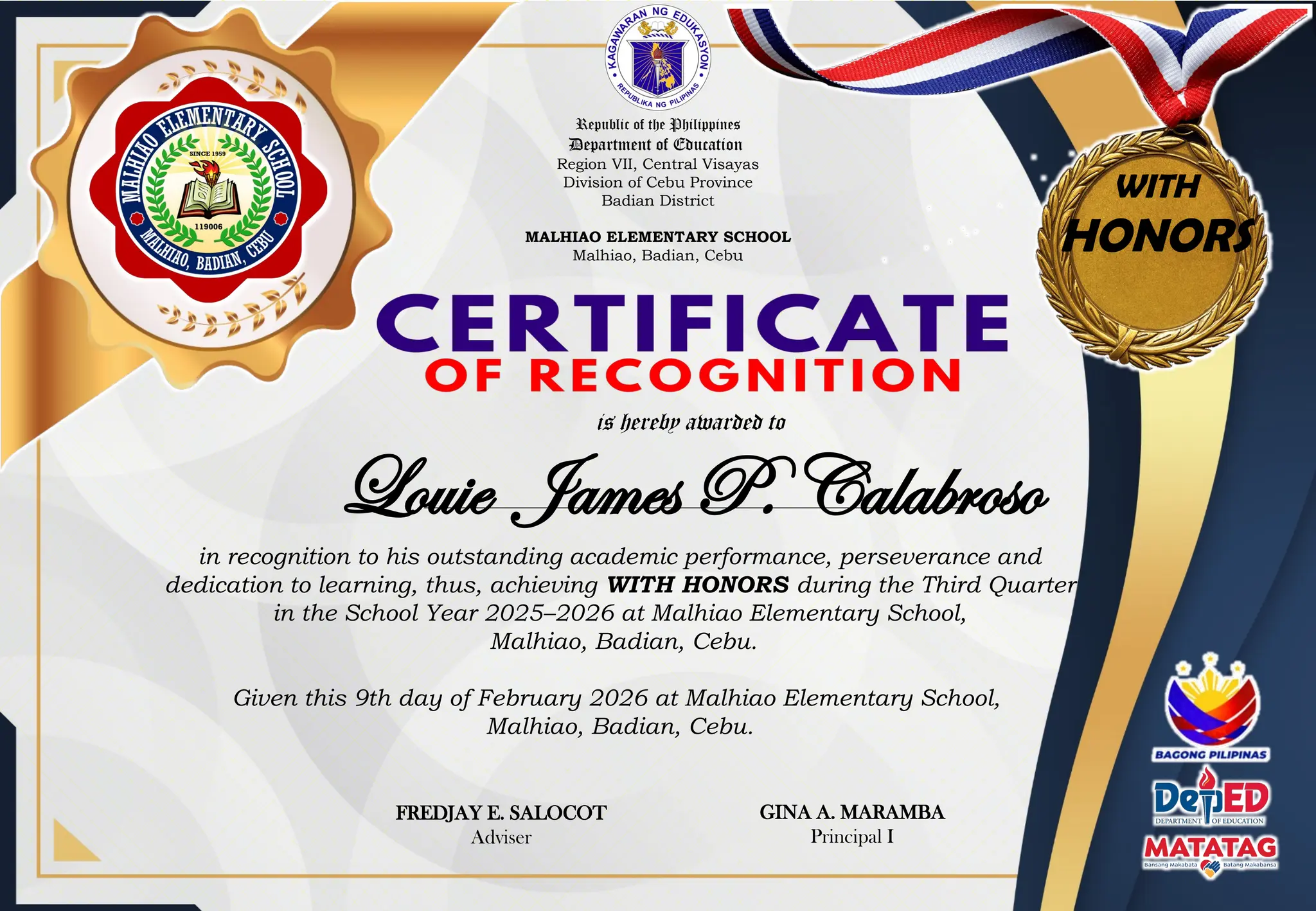 Certificate of Recognition 3 FOR ELEMENTARY | PPTX