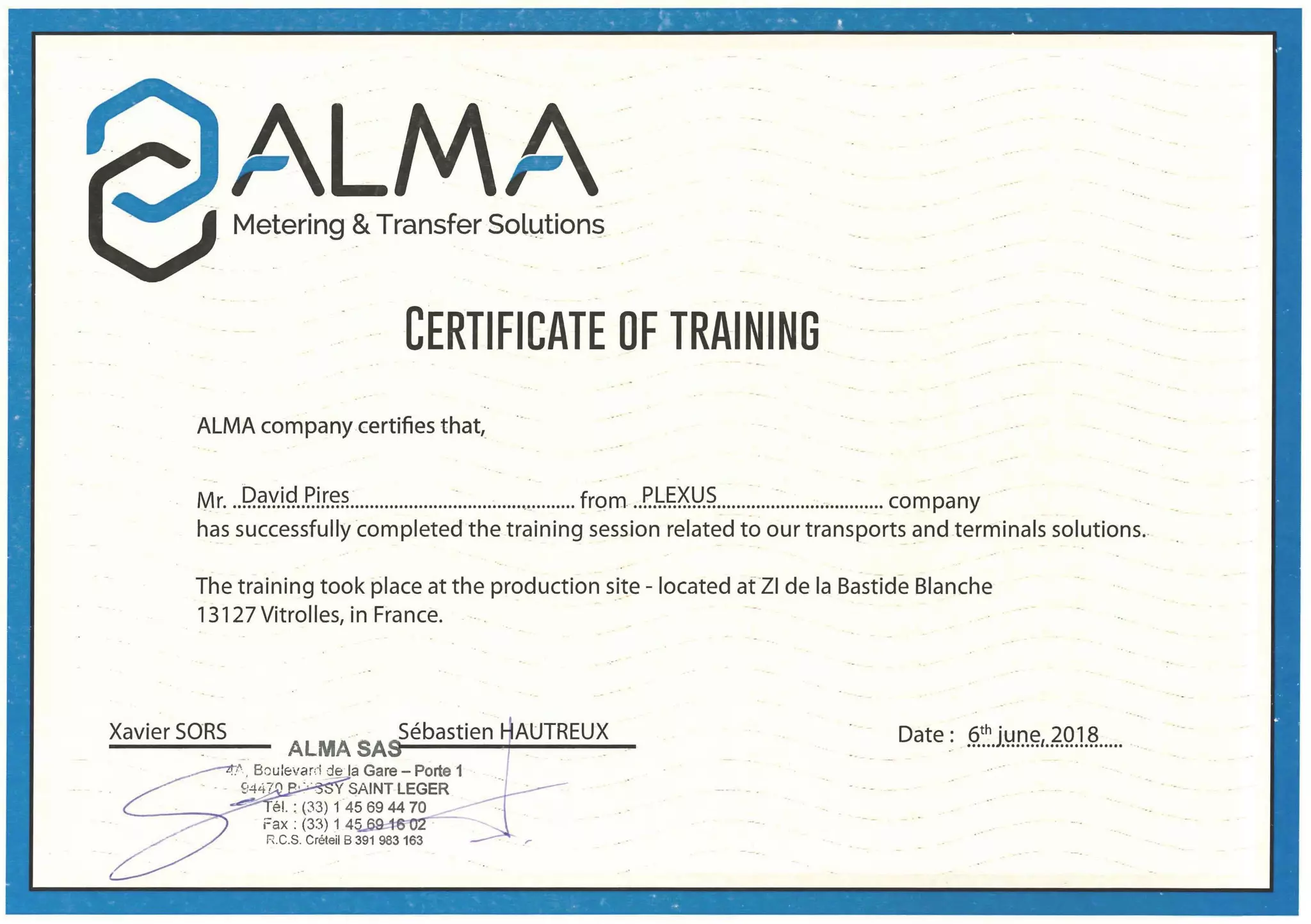 ALMA - Certificate of Training | PPT