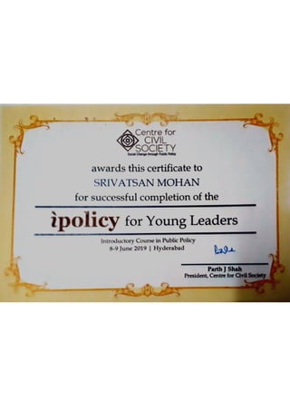 ipolicy for young leaders certificate | PDF
