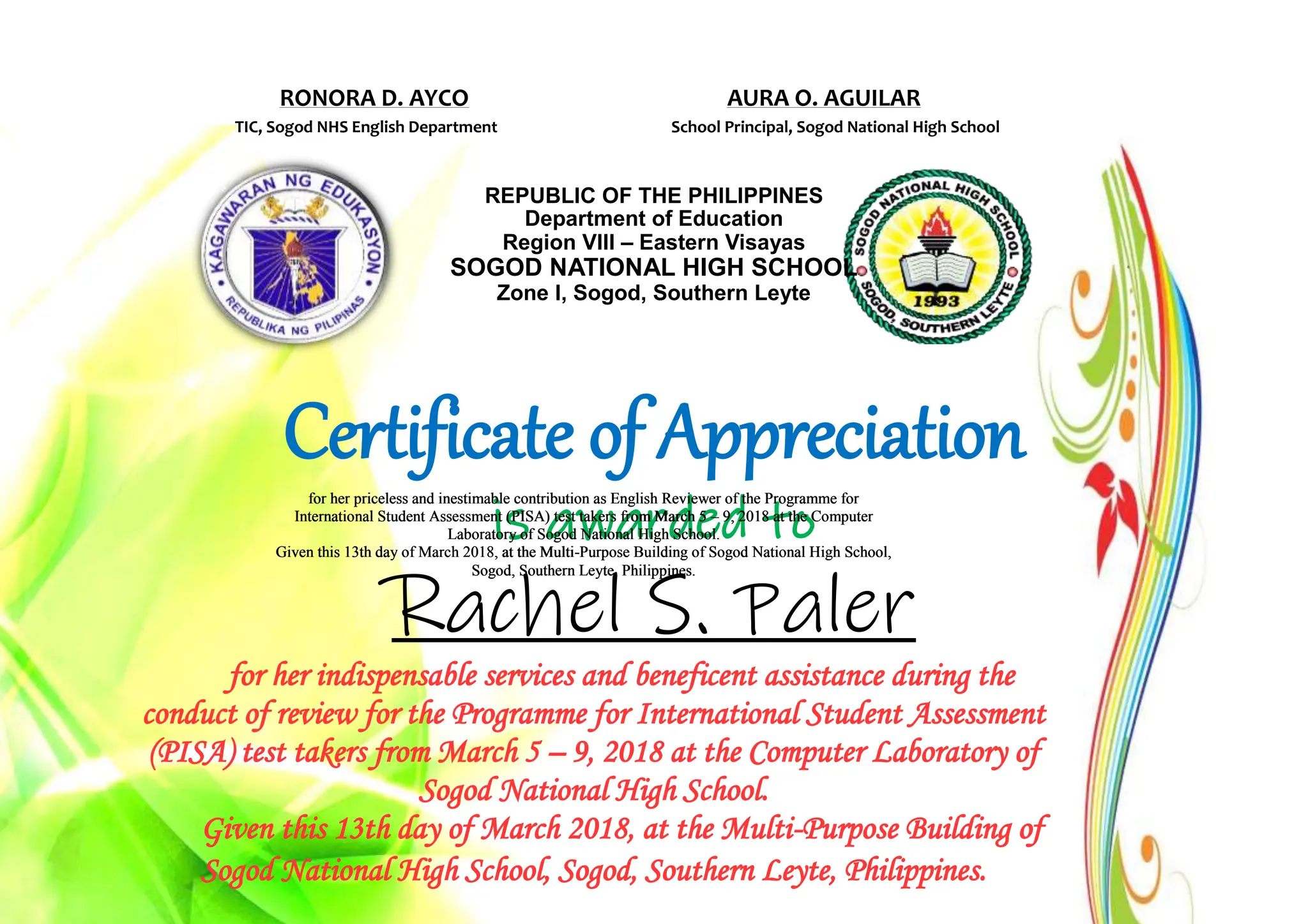 Certificate Template Nhs