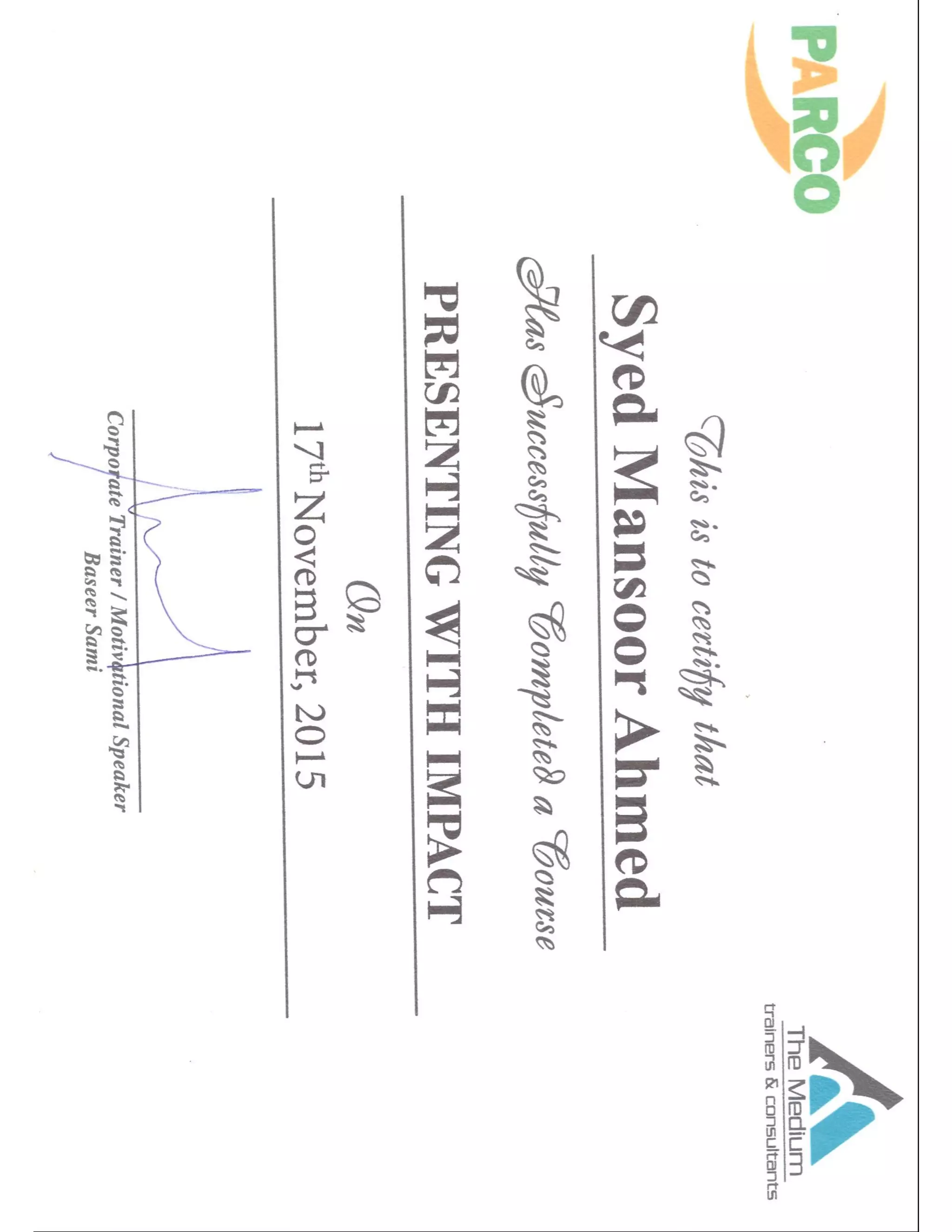 Certificate presenting with impact | PDF