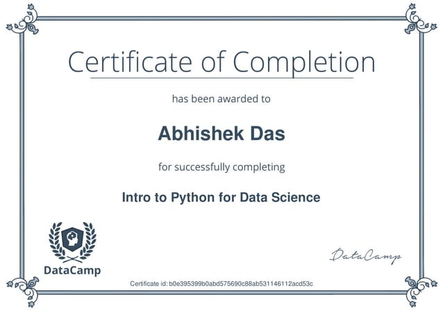 Certificate python for Data Science | PPT | Free Download