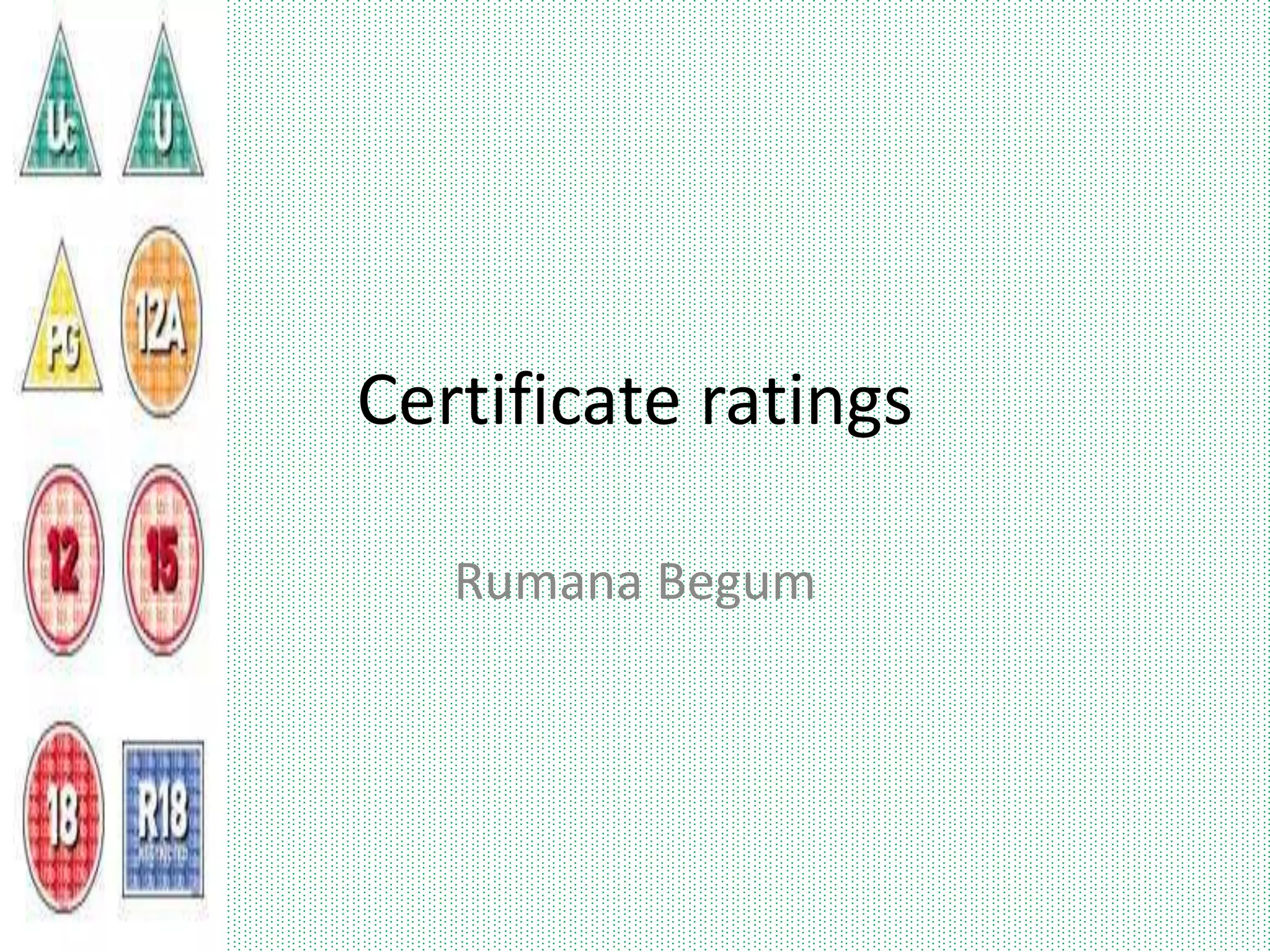 Certificate ratings | PPTX