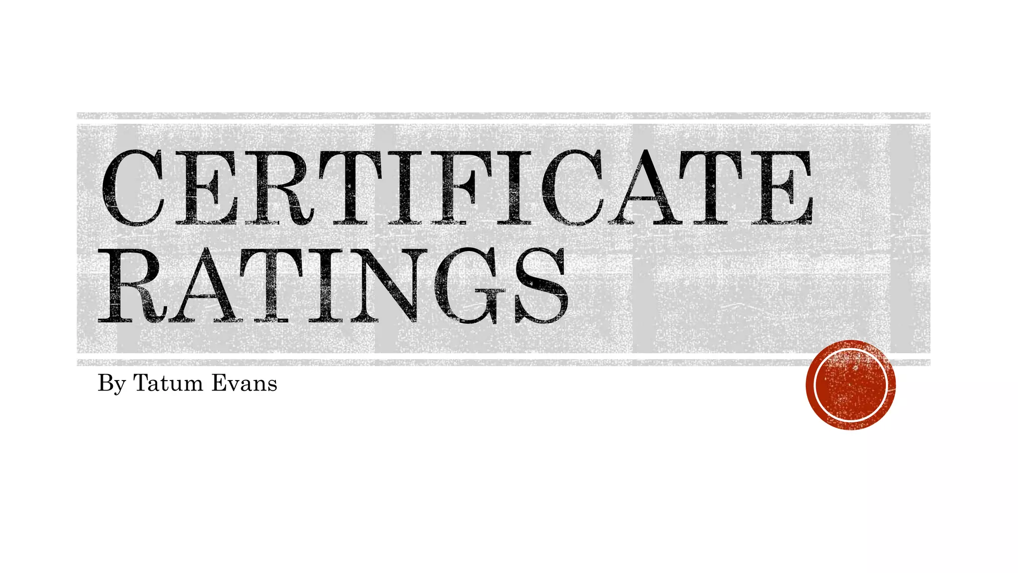Certificate ratings | PPT