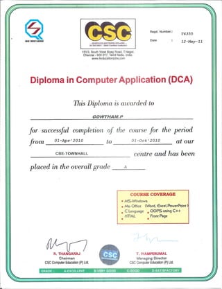 Gowtham Certificates | PDF