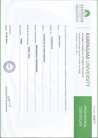 Gowtham Certificates | PDF