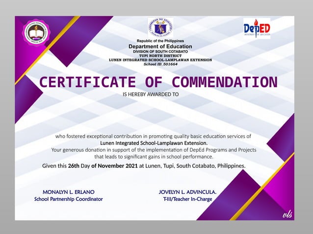 CERTIFICATES of participation and commendation | PPTX