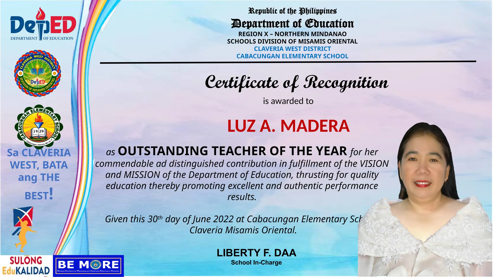 certificate of recognition for the outstanding teachers | PPTX