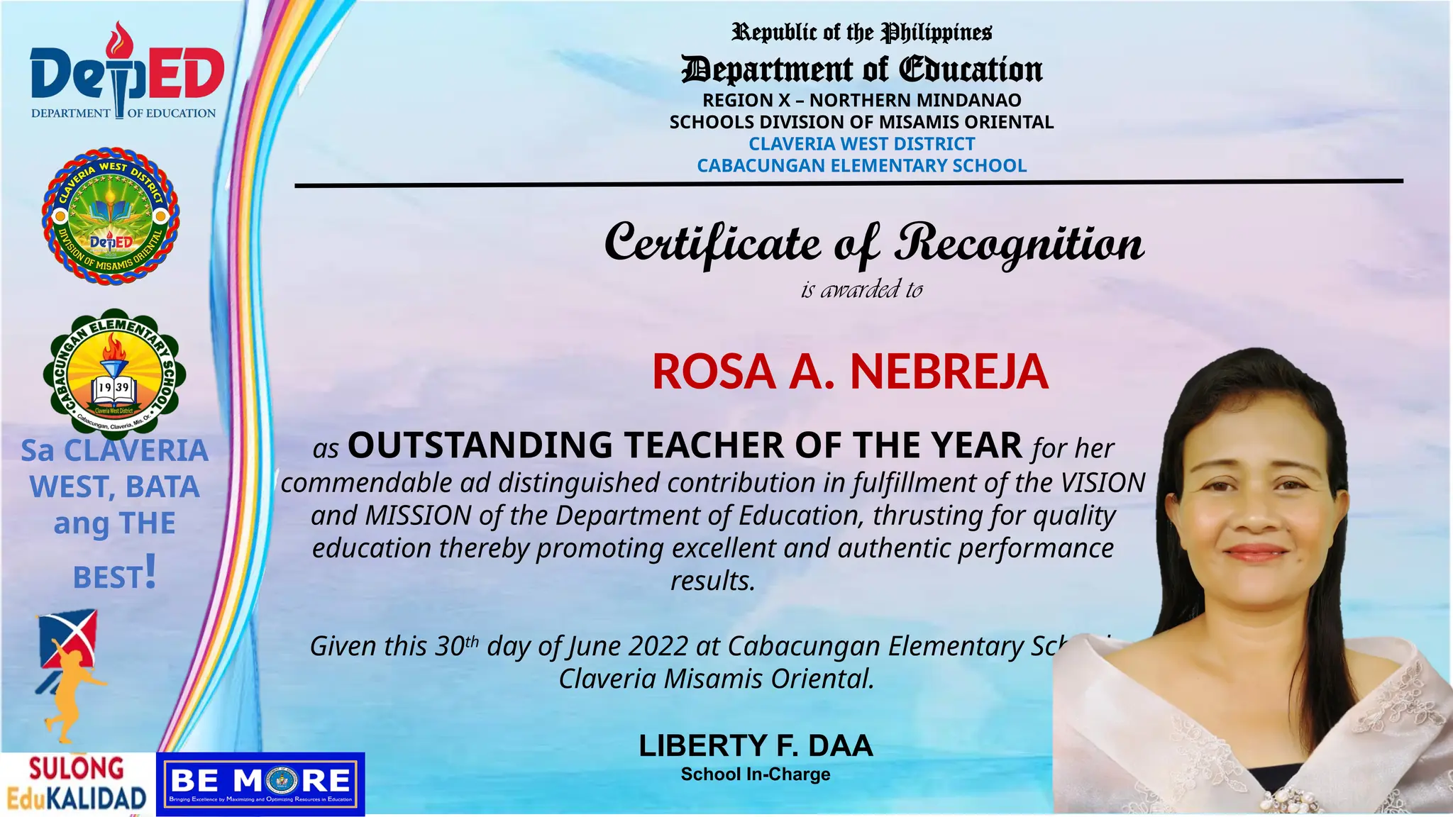 certificate of recognition for the outstanding teachers | PPTX