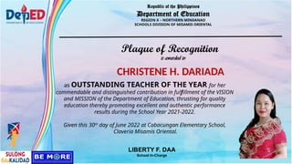 certificate of recognition for the outstanding teachers | PPTX