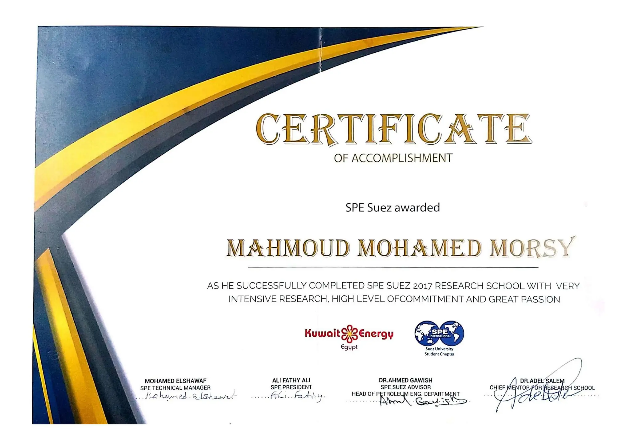 Certificates - Mahmoud Mohamed Moursi Ahmed | PPT