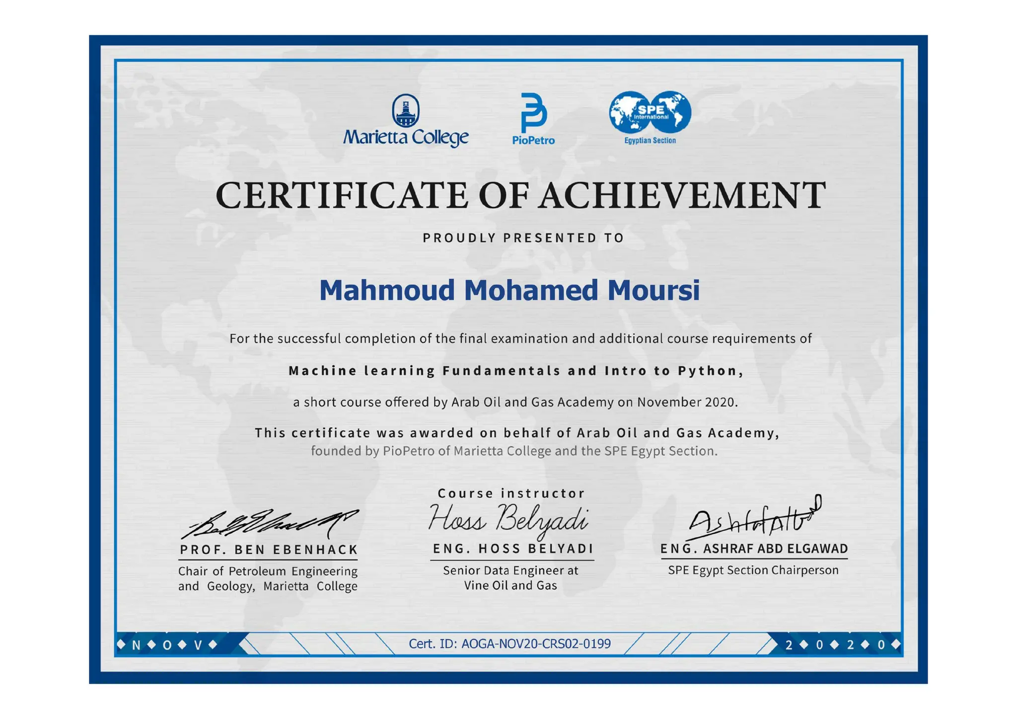 Certificates - Mahmoud Mohamed Moursi Ahmed | PPT Certificates - Mahmoud Mohamed Moursi Ahmed | PPT