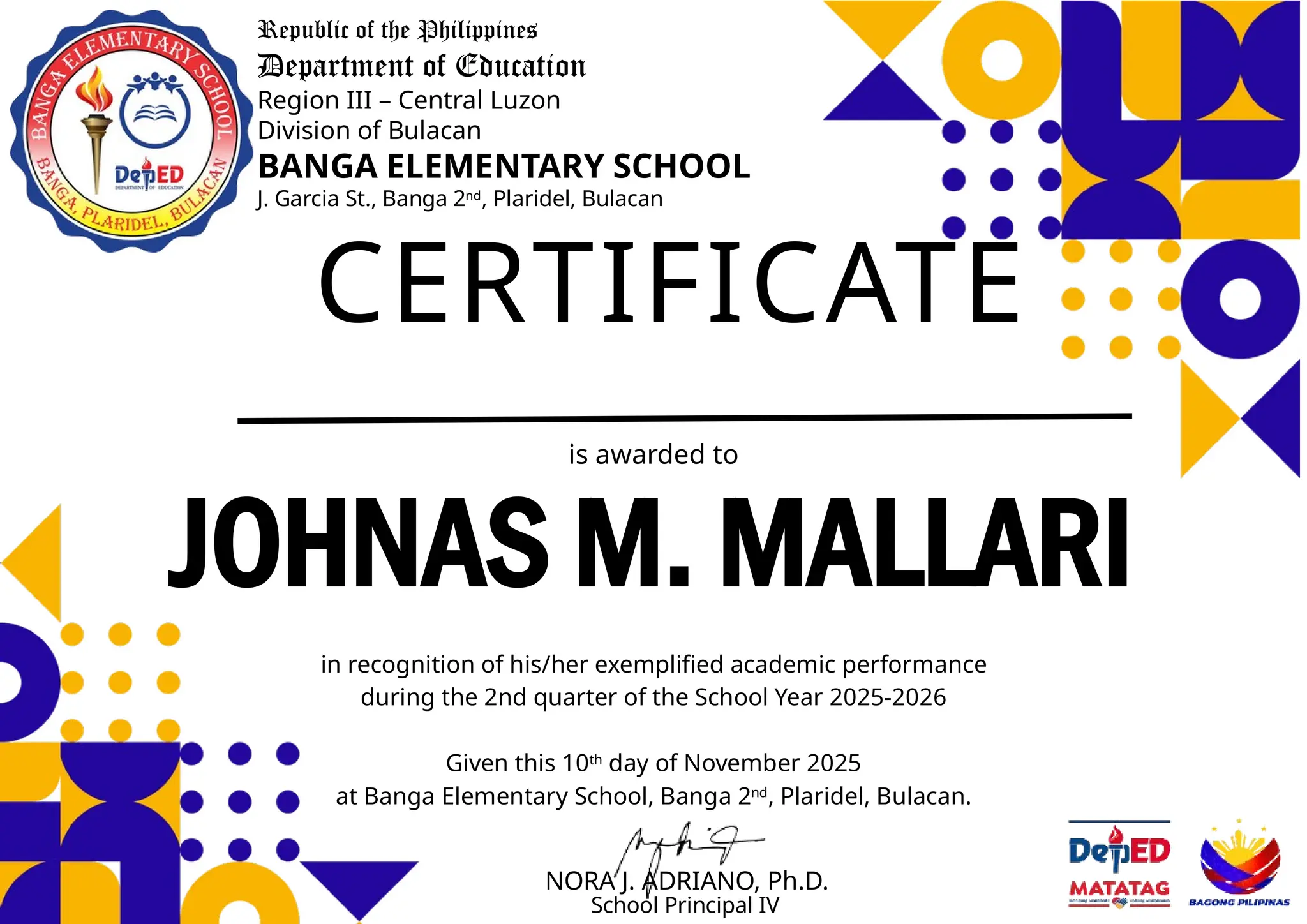 CERTIFICATES OF RECOGNITION-SAMPLE FORMAT | PPTX