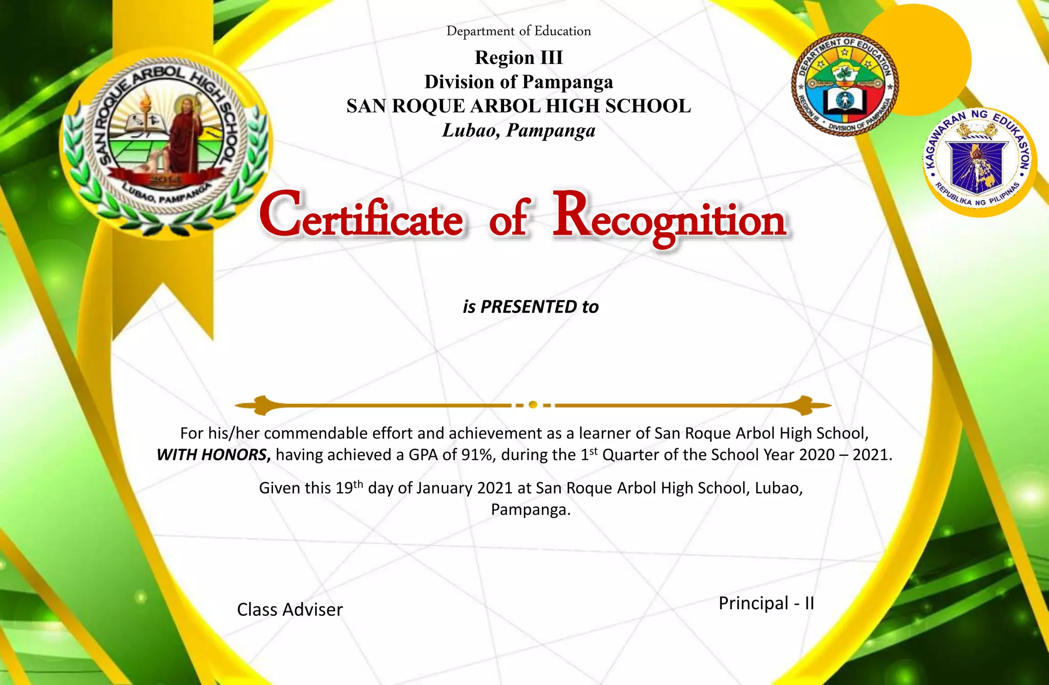 Certificates with honors | PPTX