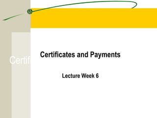 Certificate Of Payment Template