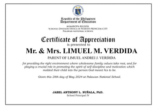 SAMPLE DEPED CERTIFICATES FOR RECOGNITION | PPTX