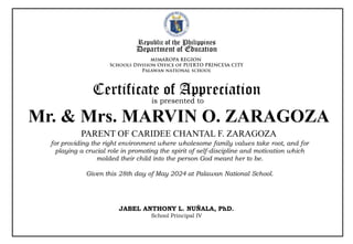 SAMPLE DEPED CERTIFICATES FOR RECOGNITION | PPTX