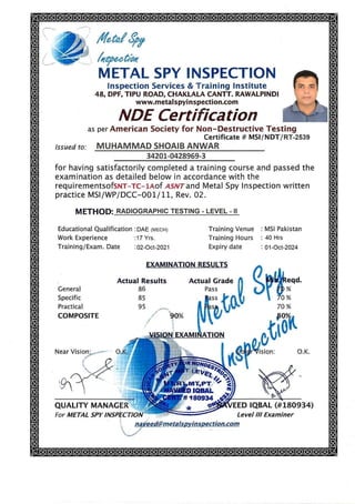 API 653 / QC / TPI Inspector | PDF