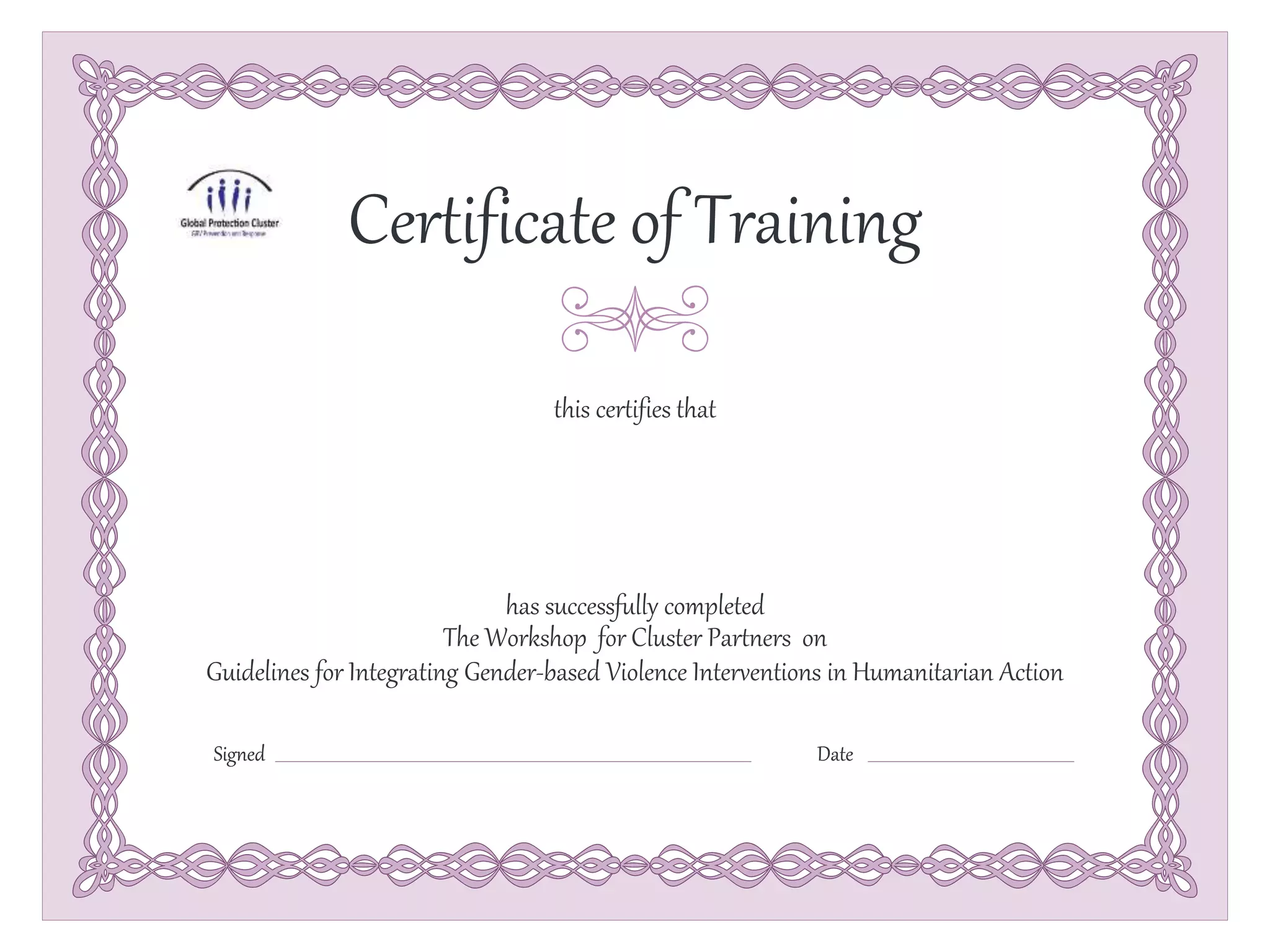 Certificate of Training | PPTX