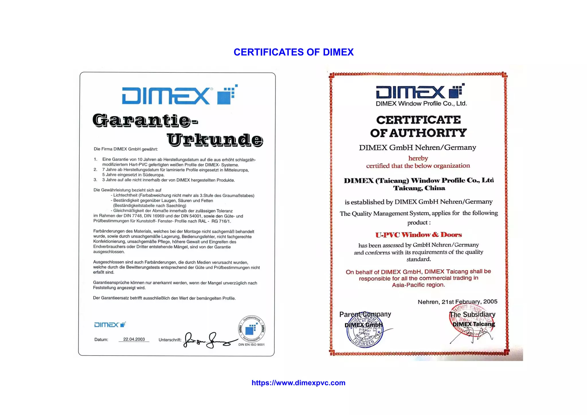 certificates of DIMEX.pdf | Business and Finance