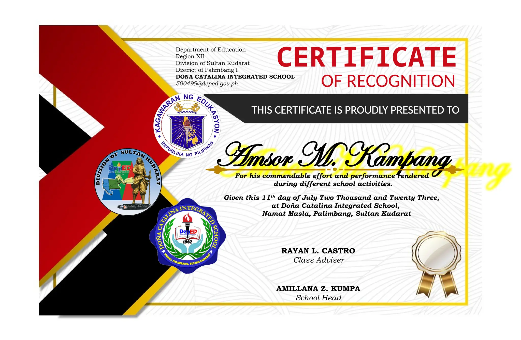 Certificates of Recognition eDITABLE sAMPLE.pptx