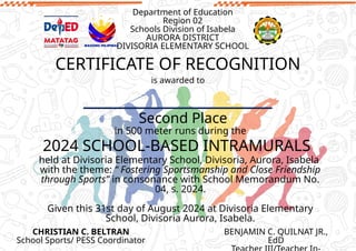 certificate sports intramurals.pptx DIVISORIA | PPT