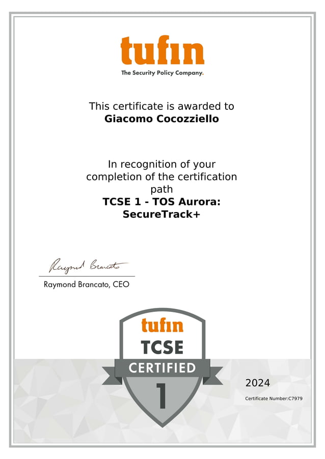 Tufin TCSE 1 - TOS Aurora: SecureTrack + | PDF