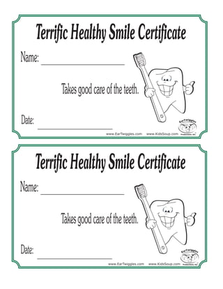 Certificate terrific healthy smile | PDF