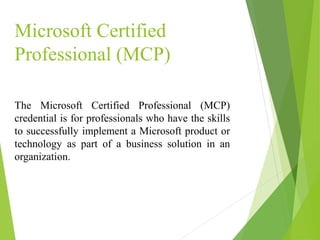 Certifications in IT fields | PPT | Computer Networking | Computing
