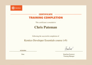 Certification developer-essentials-2-v9-chris.pateman | PPT