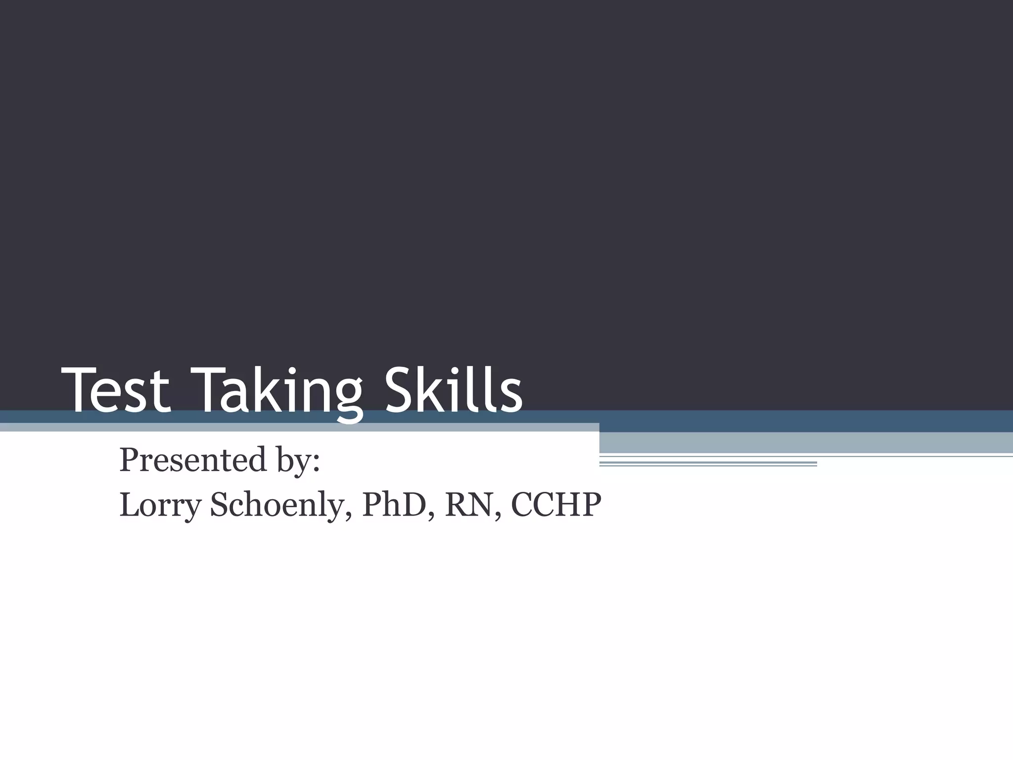 Certification Exam Test Taking Skills | PPT