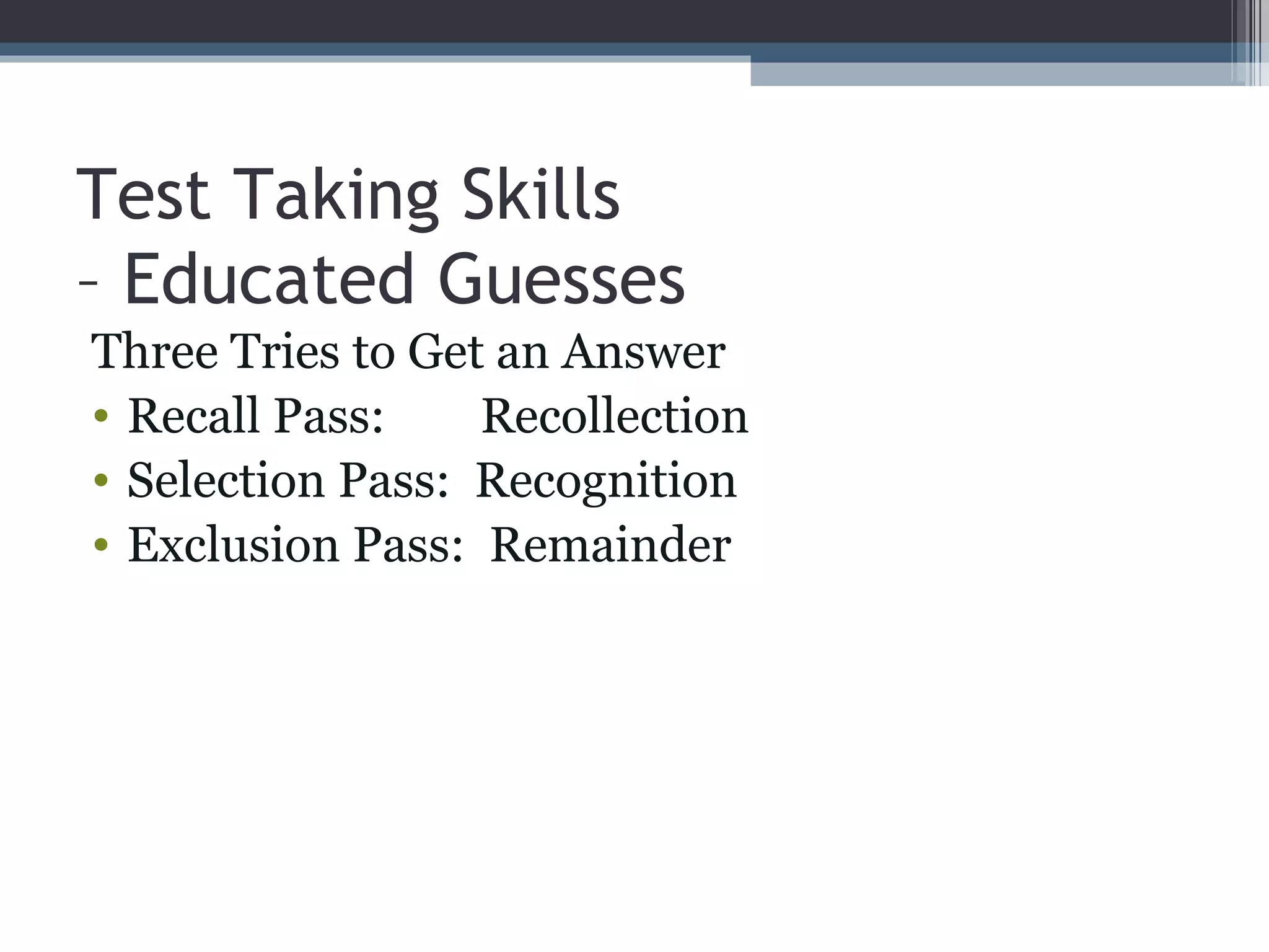 Certification Exam Test Taking Skills | PPT
