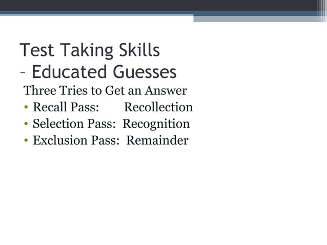Certification Exam Test Taking Skills | PPT