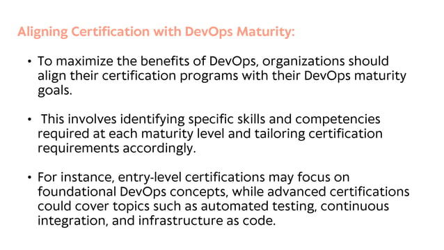 Certification and DevOps Maturity Models Assessing and Advancing ...