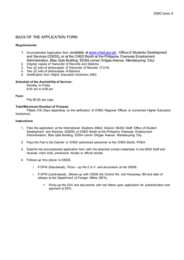 Certification, authentication and verification (cav) application form ...