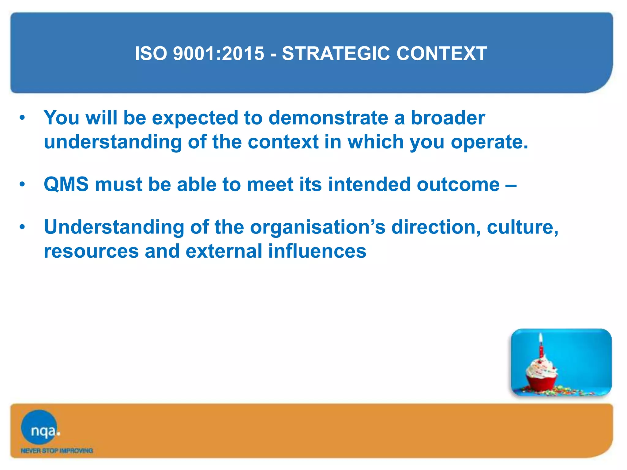 Certification Body Approach to ISO 9001:2015 by NQA | PPTX