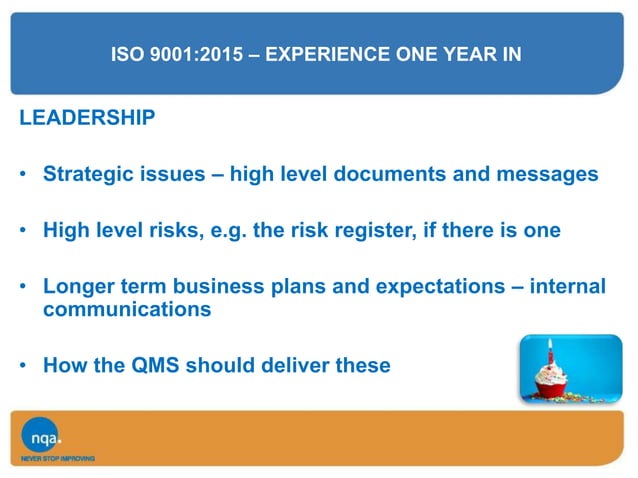 Certification Body Approach to ISO 9001:2015 by NQA | PPTX