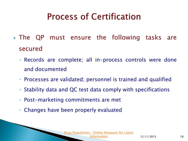 Presentation on EU GMP Annex 16 - Certification by QP | PPTX ...